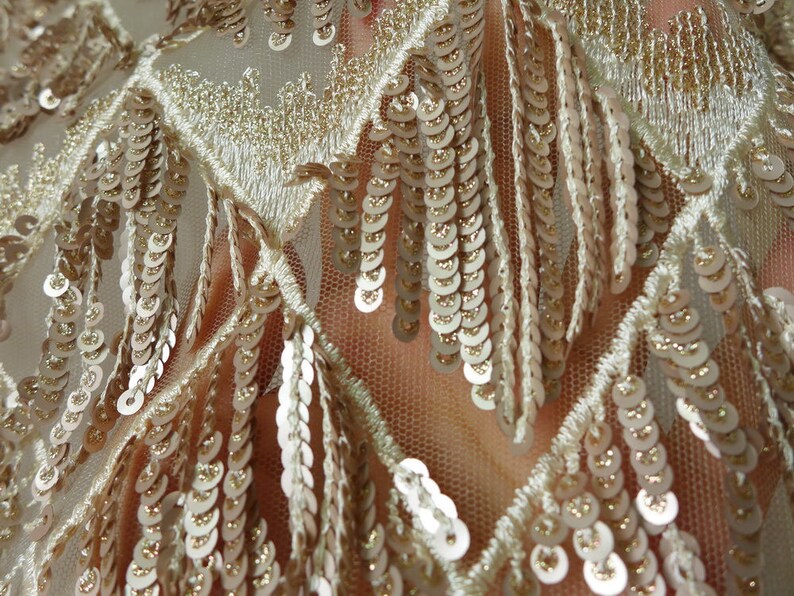 Golden Fringed Lace Gold Sequin Photography Backdrop Tassels | Etsy