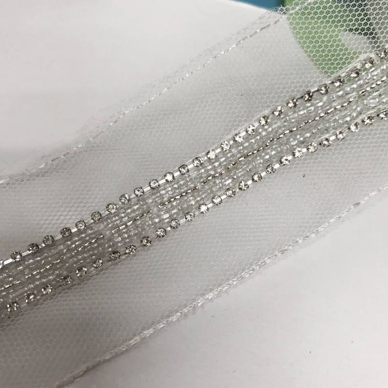 Rhinestone Trim by the Yard Pearl Beaded Trim for Bridal | Etsy