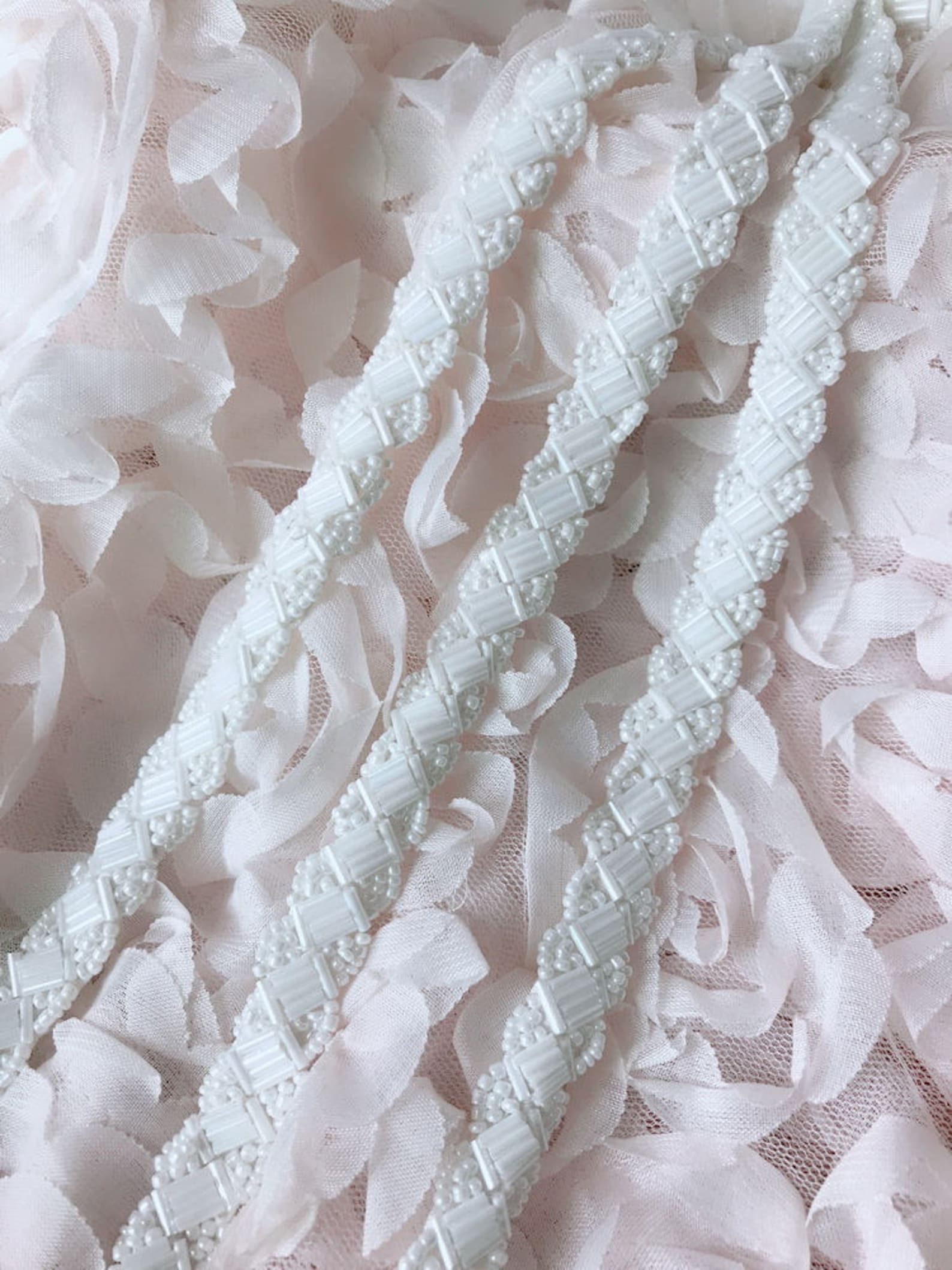 Wedding Beaded Trim in White for Bridesmaid Gown Baby - Etsy