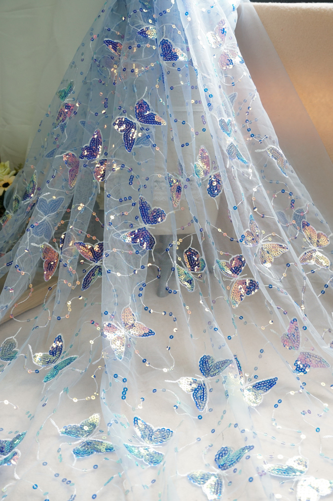 Butterfly Fabric Soft Tulle Butterflies Embroidered Lace - Etsy