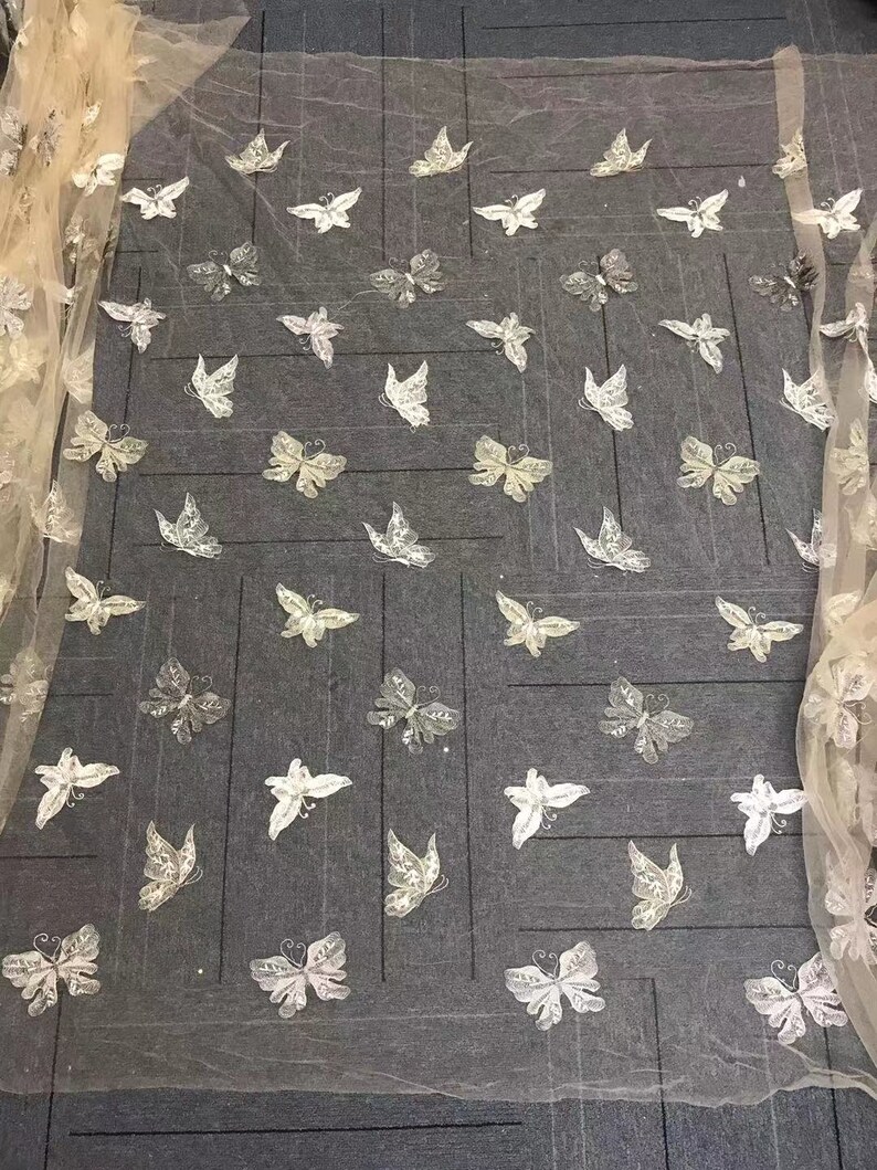 Soft Tulle Fabric Butterfly Tulle Lace Fabric Champagne | Etsy