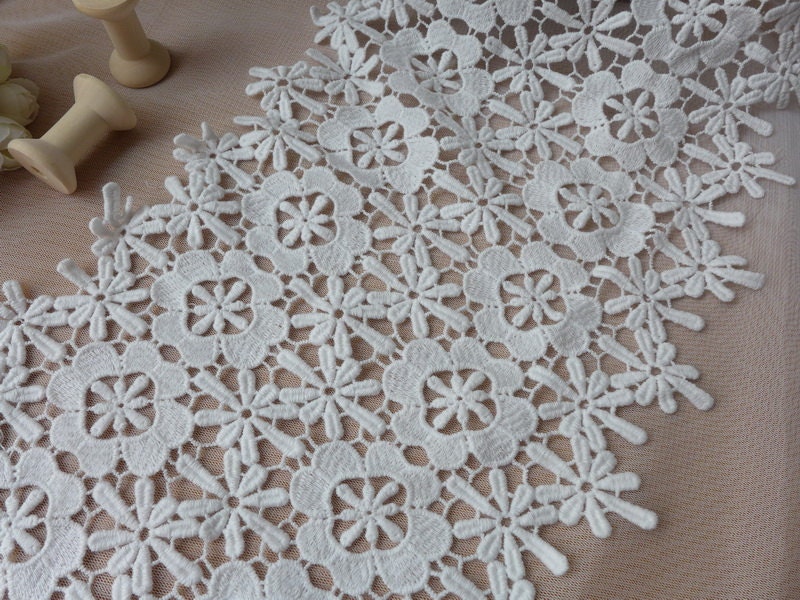 Wide Cotton Lace off White Crochet Style Lace Fabric for Bridal, Cuffs ...