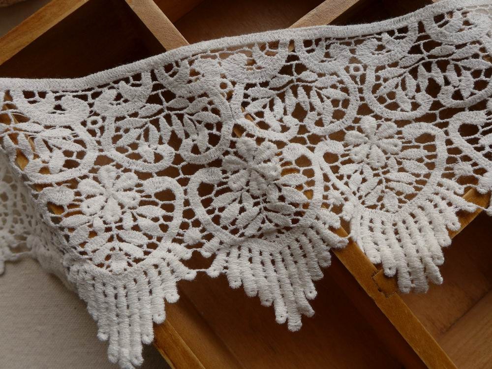 Off White Cotton Lace Trims Retro Scalloped Lace Fabric Trim | Etsy