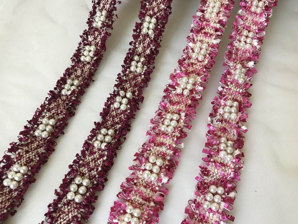 Beaded Sewing Trim Chic Pearl Beads Trimming Lace for | Etsy