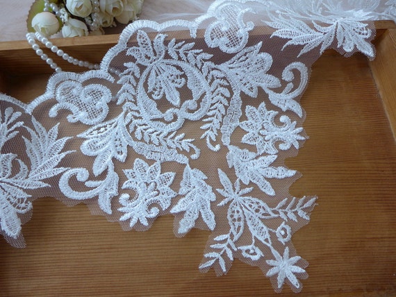 Retro Embroidered Lace in off White for Wedding Dresses | Etsy