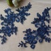 Navy Blue Floral Lace Applique Mirror Pair for Sweaters, Bridal ...