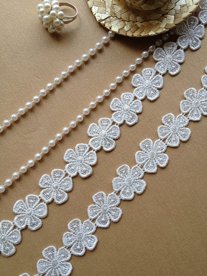 Pretty Venise Lace Trims White Flower Lace Appliques for - Etsy