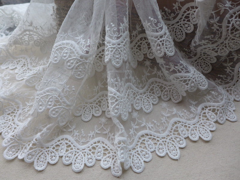 Retro Embroidered Lace off White Layers Cotton Lace Trim | Etsy