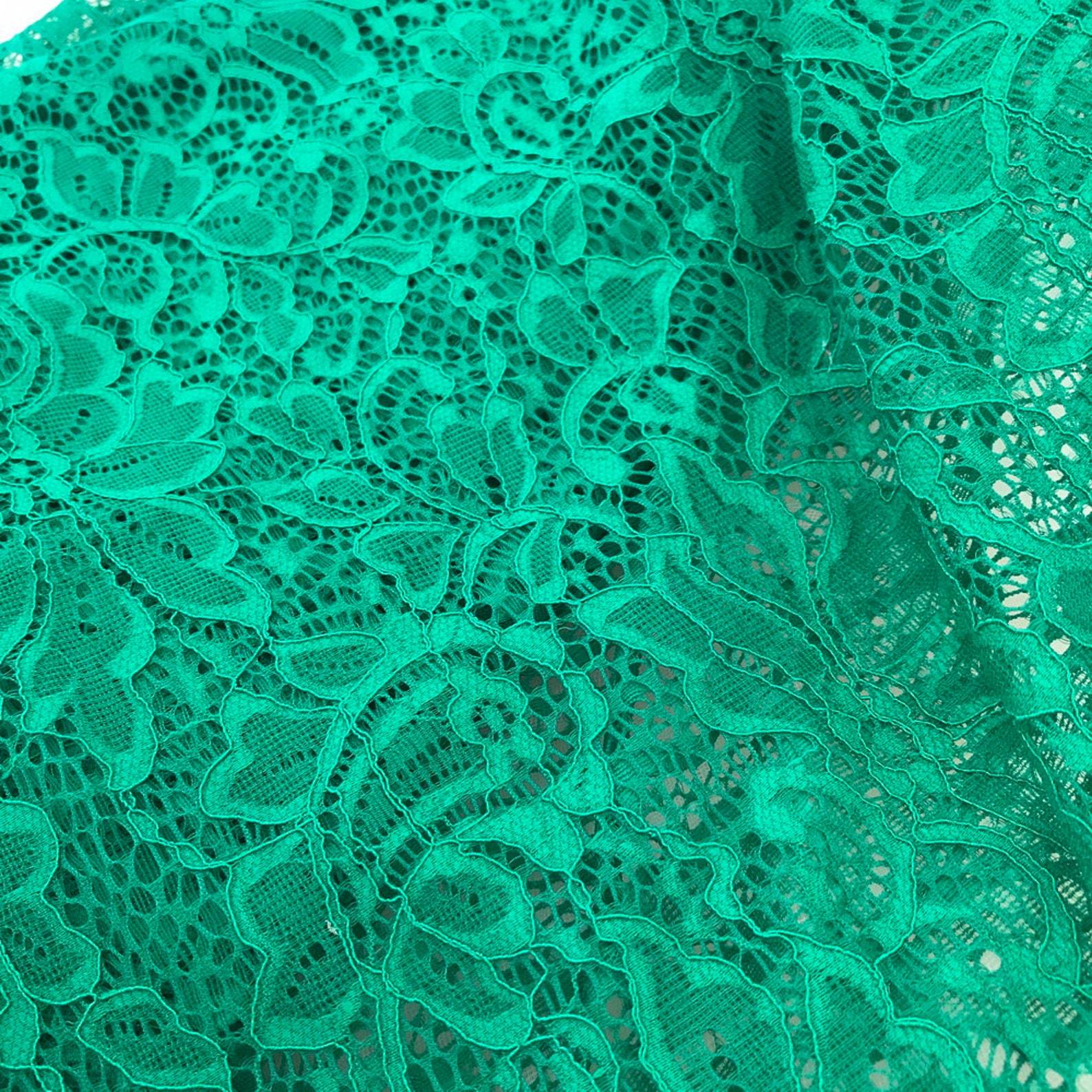 Green Stretch Fabric 59 Wide Elastic Lace Fabric - Etsy