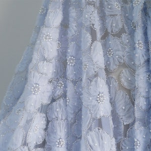 Beautiful Bridal Lace With Large Flowers, Pearls Beaded 3D Florals Lace ...