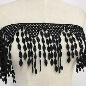 Black Tassels Fringe Lace Trim for Dresses, Burlesque, Millinery ...