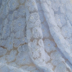 Beautiful Bridal Lace With Large Flowers, Pearls Beaded 3D Florals Lace ...