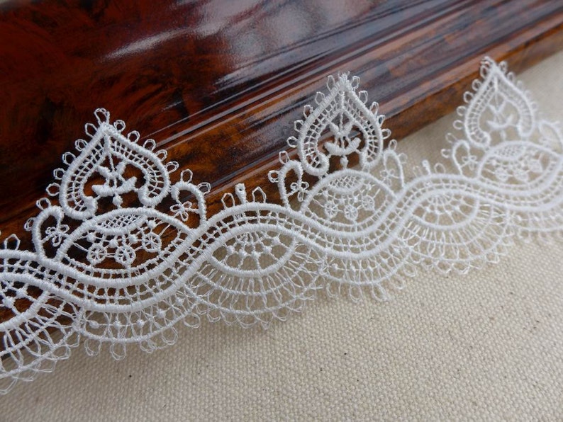 Delicate White Lace Fabric Trim Vintage White Lace Trim for - Etsy