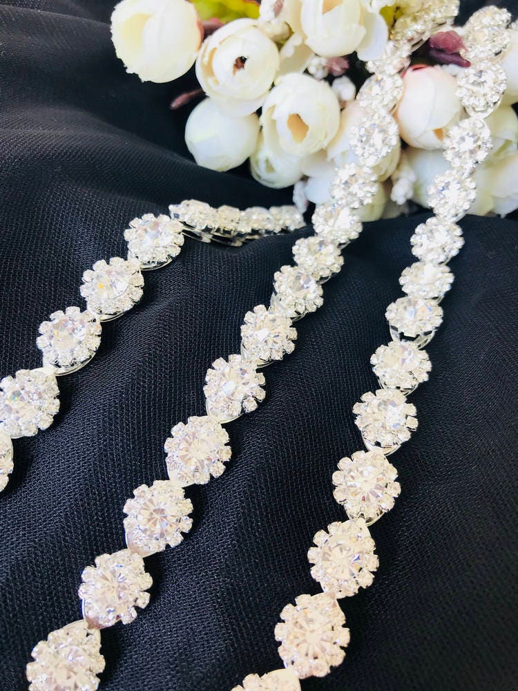 Wedding Rhinestone Trim Rhinestone Chain Trim Bridesmaid | Etsy