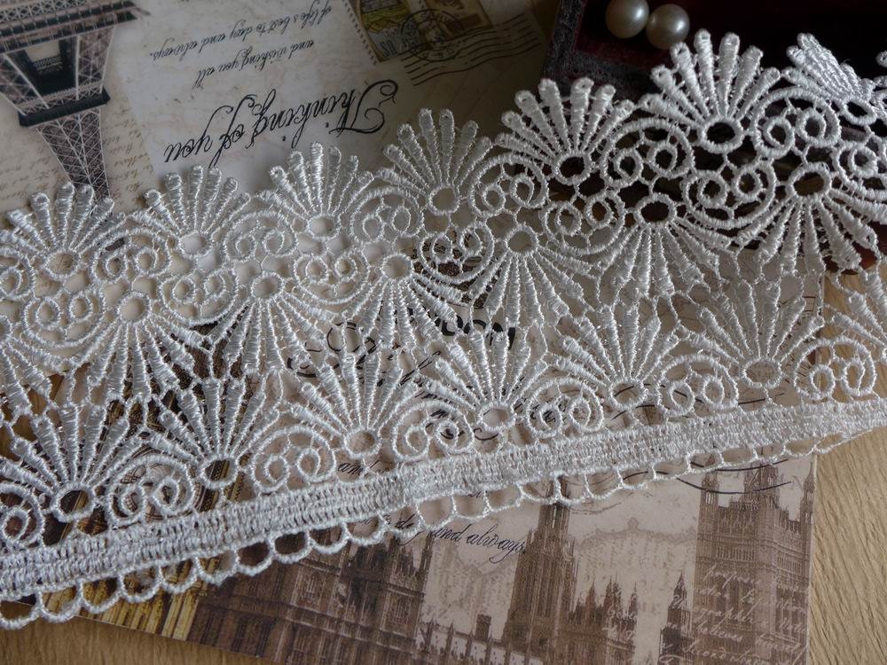 White Lace Trim Venise Lace Shell Trim Scalloped Hollowed - Etsy