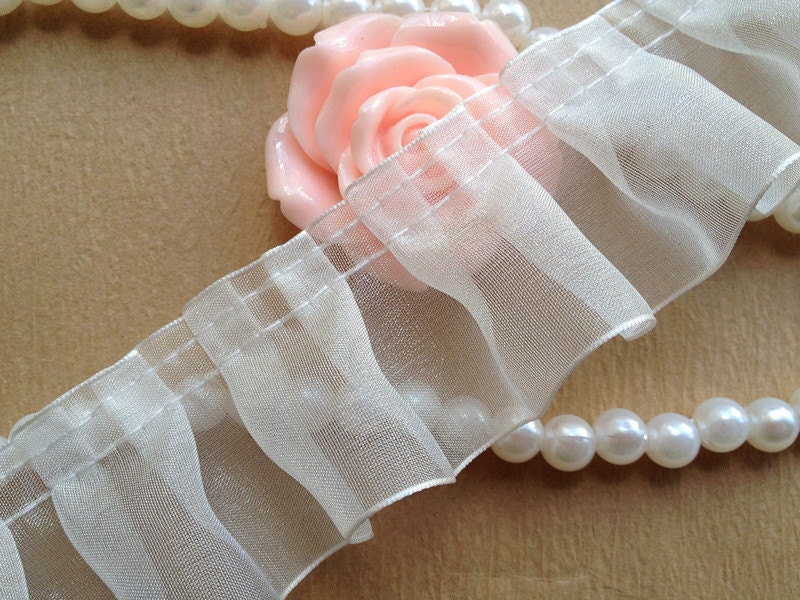 SALE off White Ruffled Ribbon for Hair Bows Headbands Sewing | Etsy