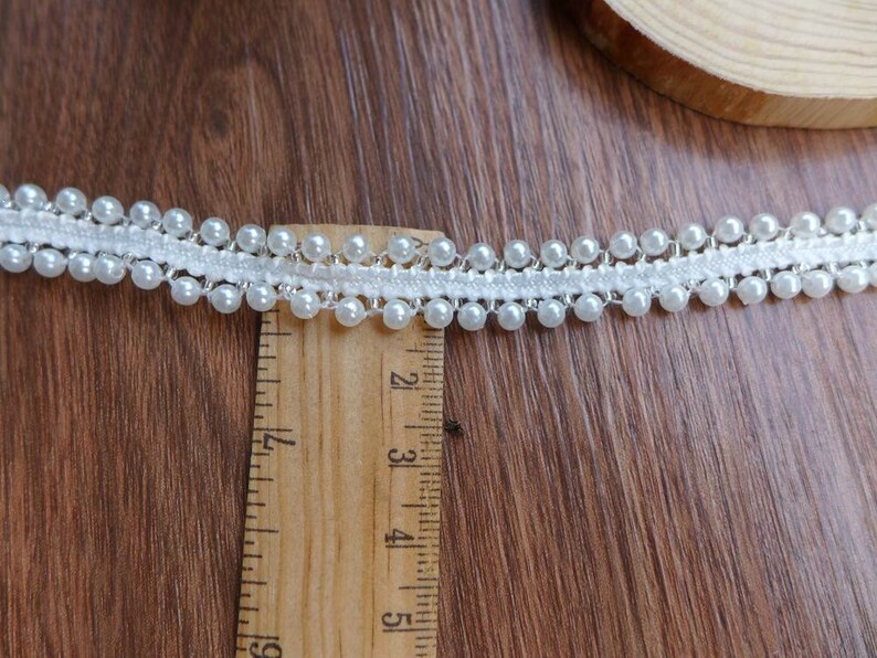Pearls Beaded Trim Chain for Bridal Dress, Headbands, Barefoot Sandals ...