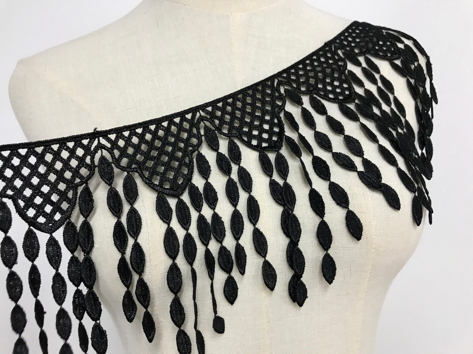 Black Tassels Fringe Lace Trim for Dresses Burlesque | Etsy