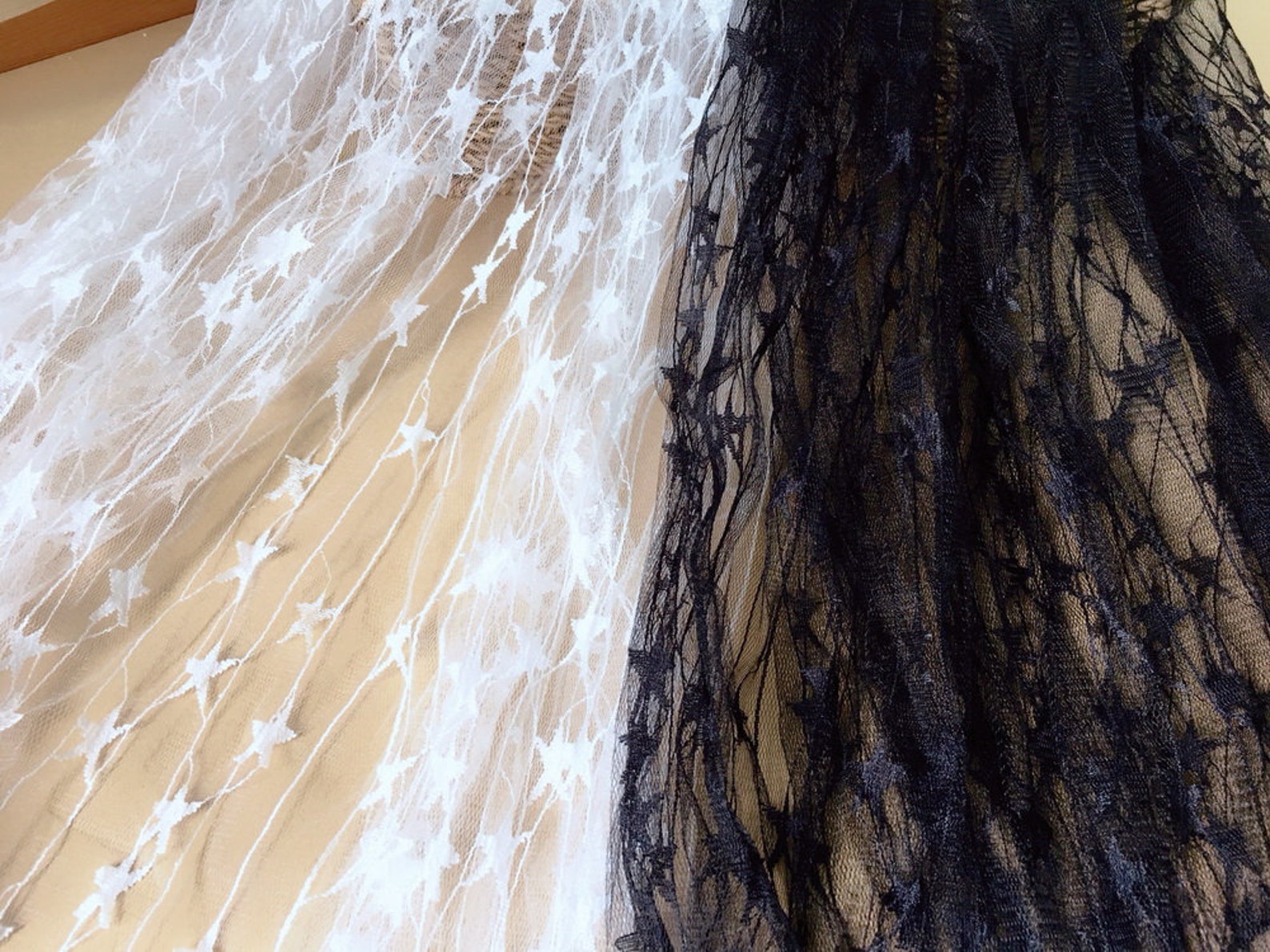 Soft Tulle Mesh Fabric With Stars Design for Wedding Gown | Etsy