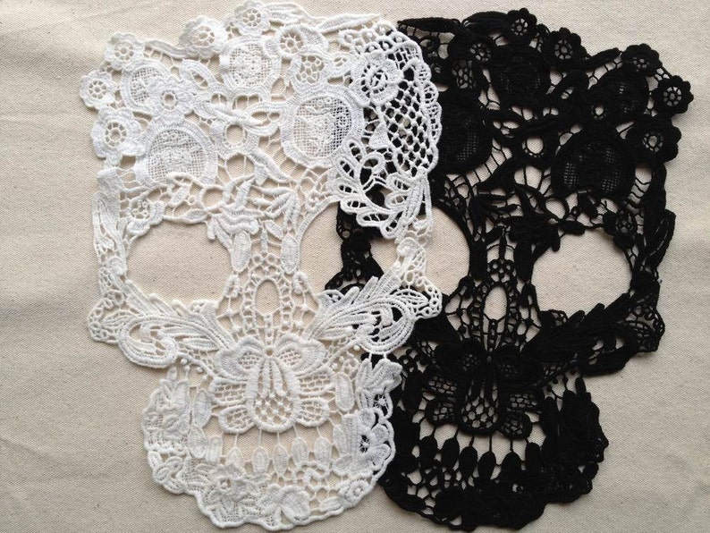 Lace Applique Skull Lace Appliques Cotton Lace Trim Costume - Etsy