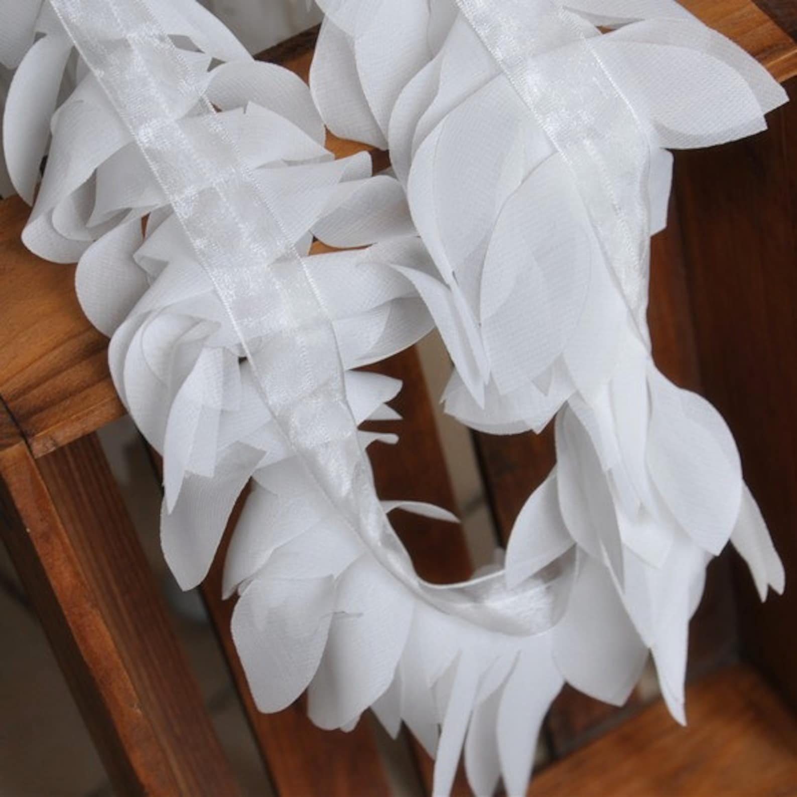 Chiffon Lace Trim White 3D Leaves Chiffon Lace Bridal Straps - Etsy