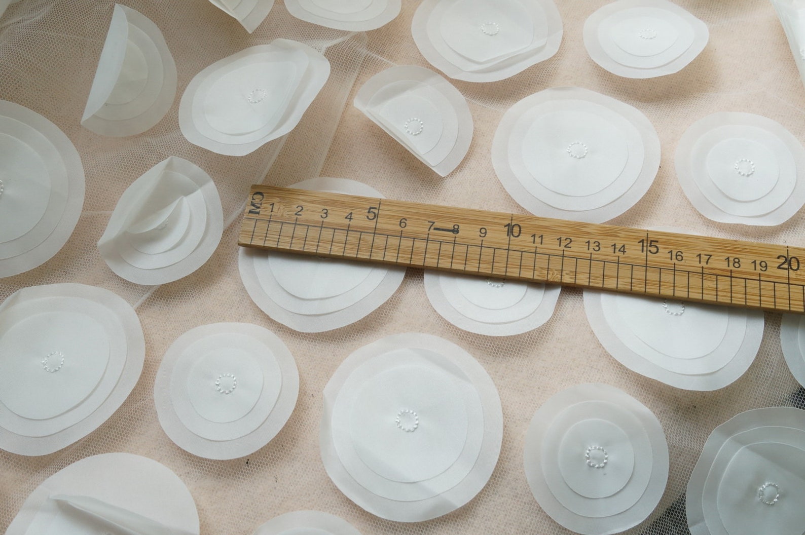 3D Circle Design Mesh Fabric Organza Circle Fabric for Prom | Etsy