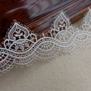 Delicate White Lace Fabric Trim, Vintage White Lace Trim for Home Decor ...