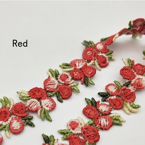 Delicate Floral Rococo Cherry Trim, Vintage Style Embroidered Lace ...
