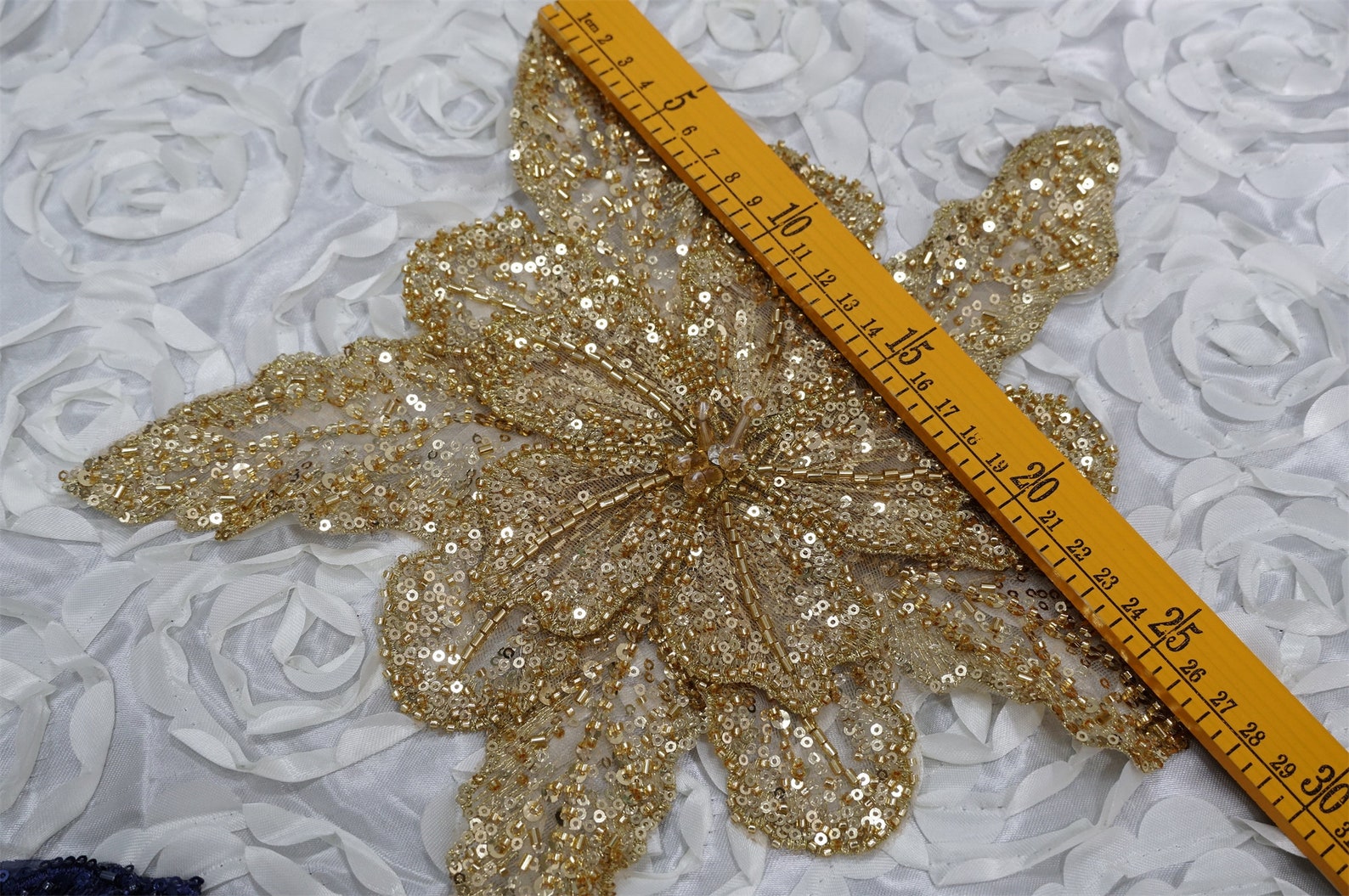 GOLD 3D Flower Appliqué for Lyrical Costumes, Ballet, Illusion Gowns ...