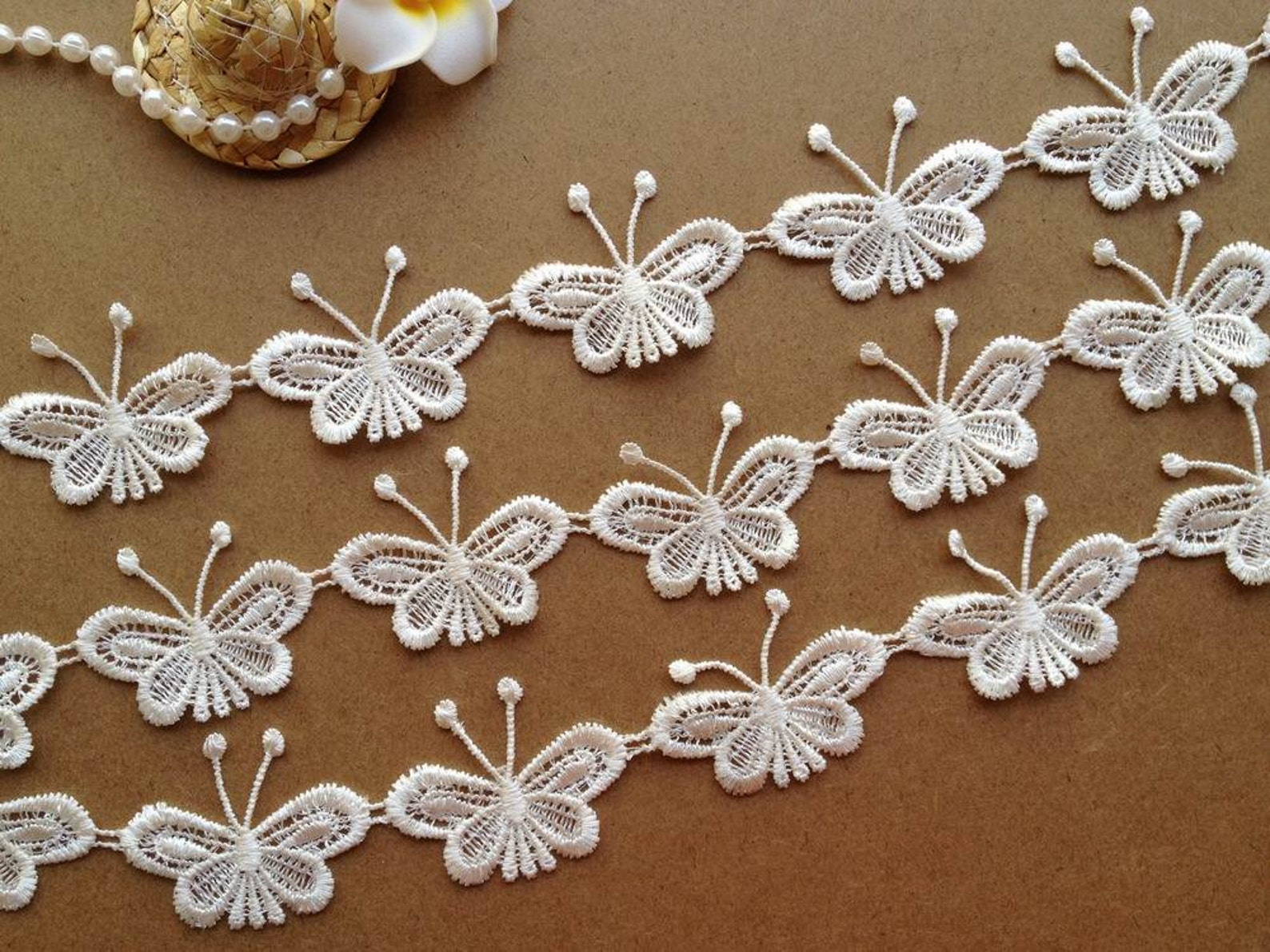 Chic Venise Butterfly Lace Trim Ivory Butterfly Lace Applique - Etsy