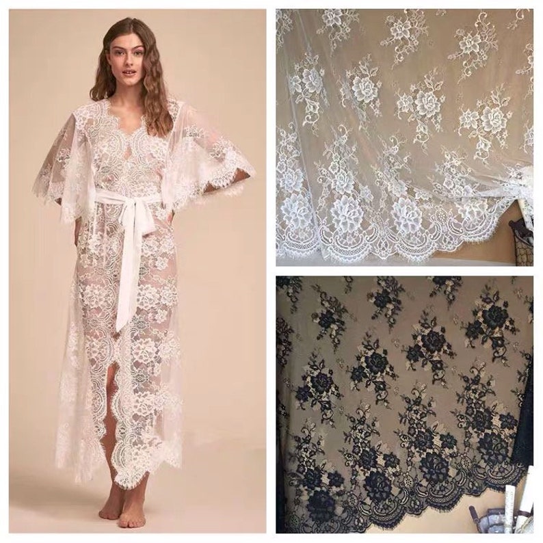 French Chantilly Lace off White Scalloped Rose Motifs Lace | Etsy