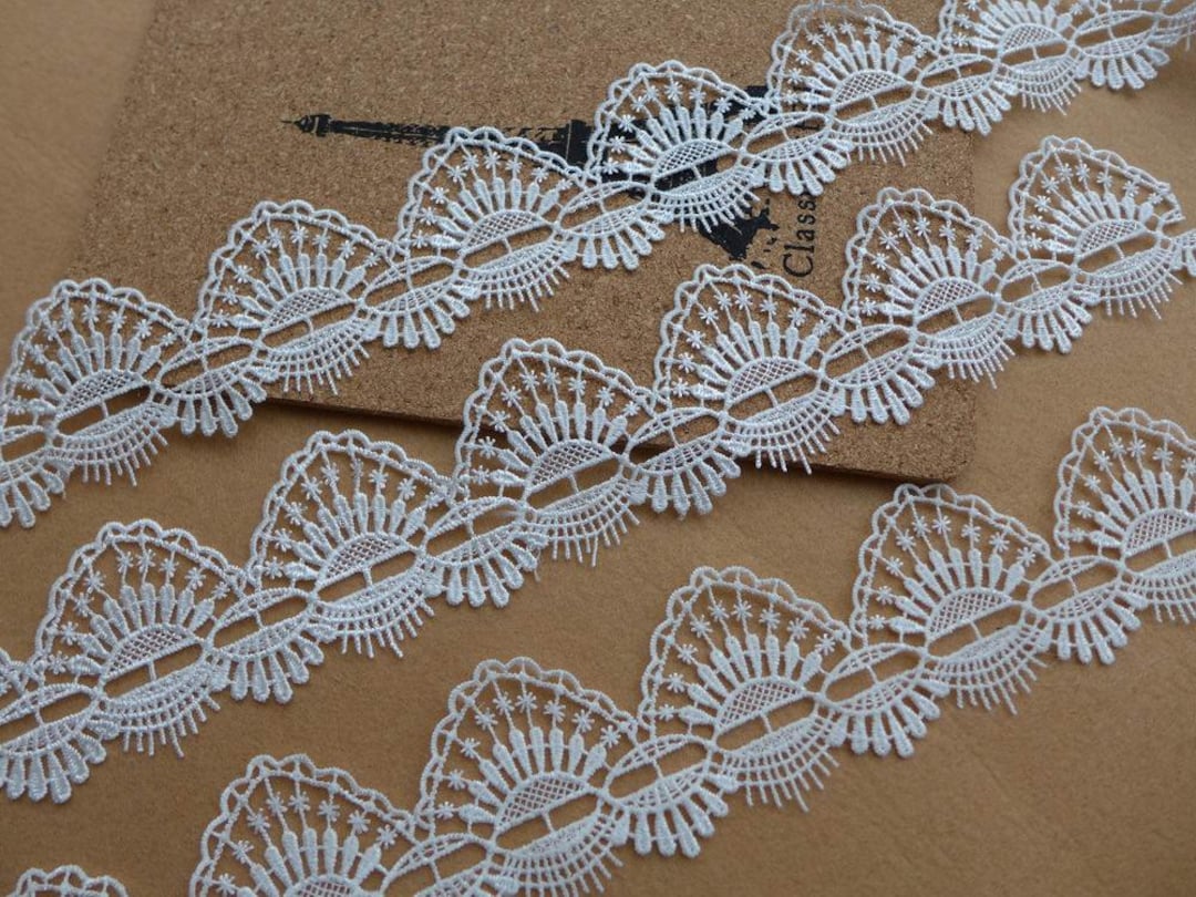 Delicate White Lace, Vintage Crochet Lace Trim, White Venice Lace ...