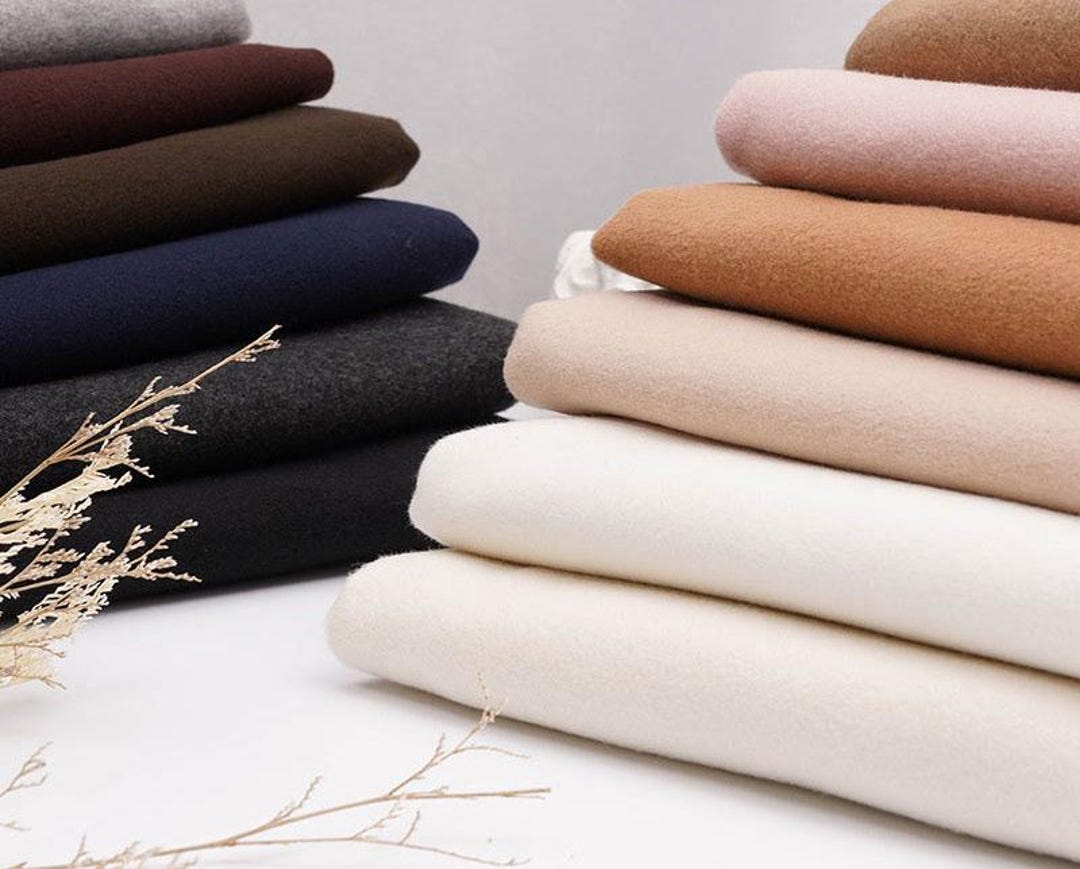 20 Colors - Double-sided Thickened Faux Woolen Fabric, Solid Color ...