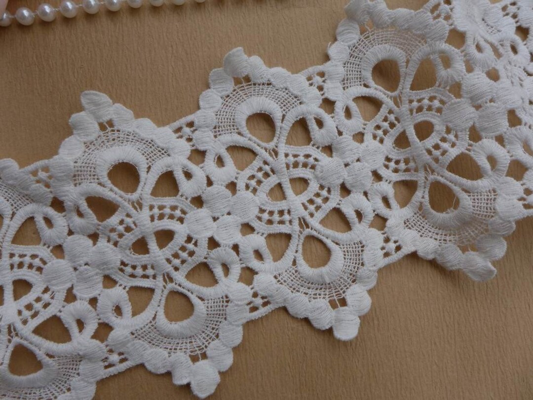 Cotton Lace Trim, off White Crochet Cotton Lace, Retro Hollowed-out ...