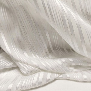 Soft Chiffon Fabric With Silver Stripe Fabric for Bridesmaid Dress ...