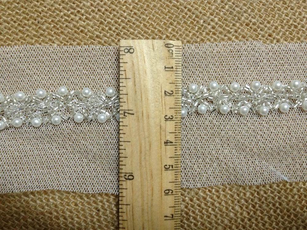 Beautiful Beaded Trim in Ivory for Bridal, Headbands, Wedding Gown ...
