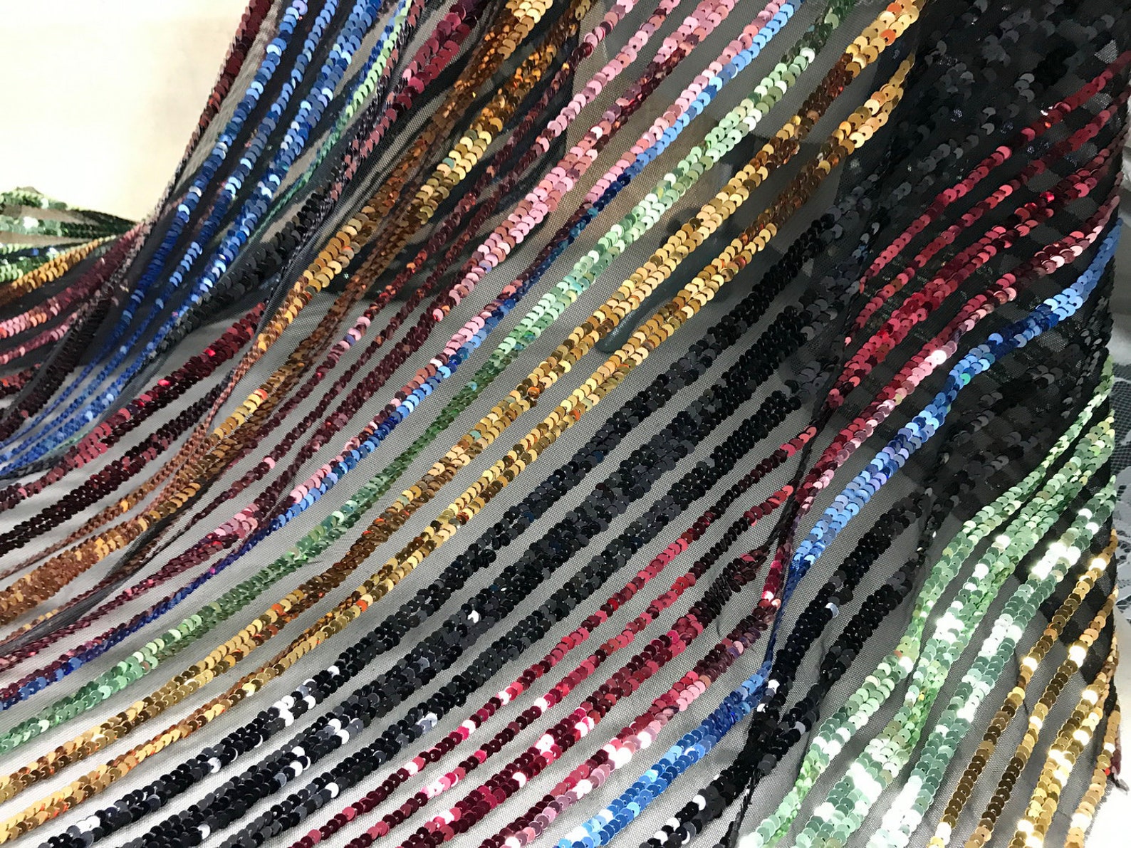 5mm Sequin Fabric Material Sparkling Colorful Sequins Lace - Etsy
