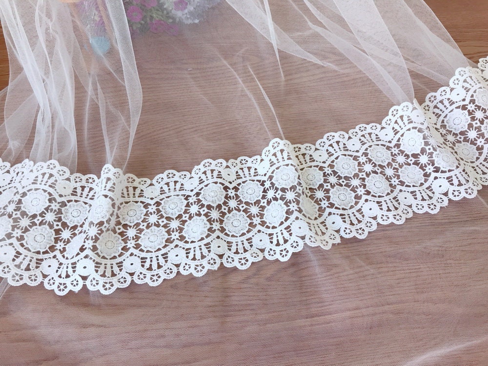 White Scalloped Lace Chic Circles Lace Trim Diy Sewing Wedding | Etsy