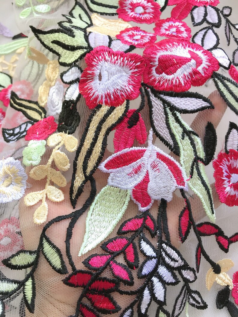 Modern Floral Fabric by yard Multi Colored Secret Garden | Etsy