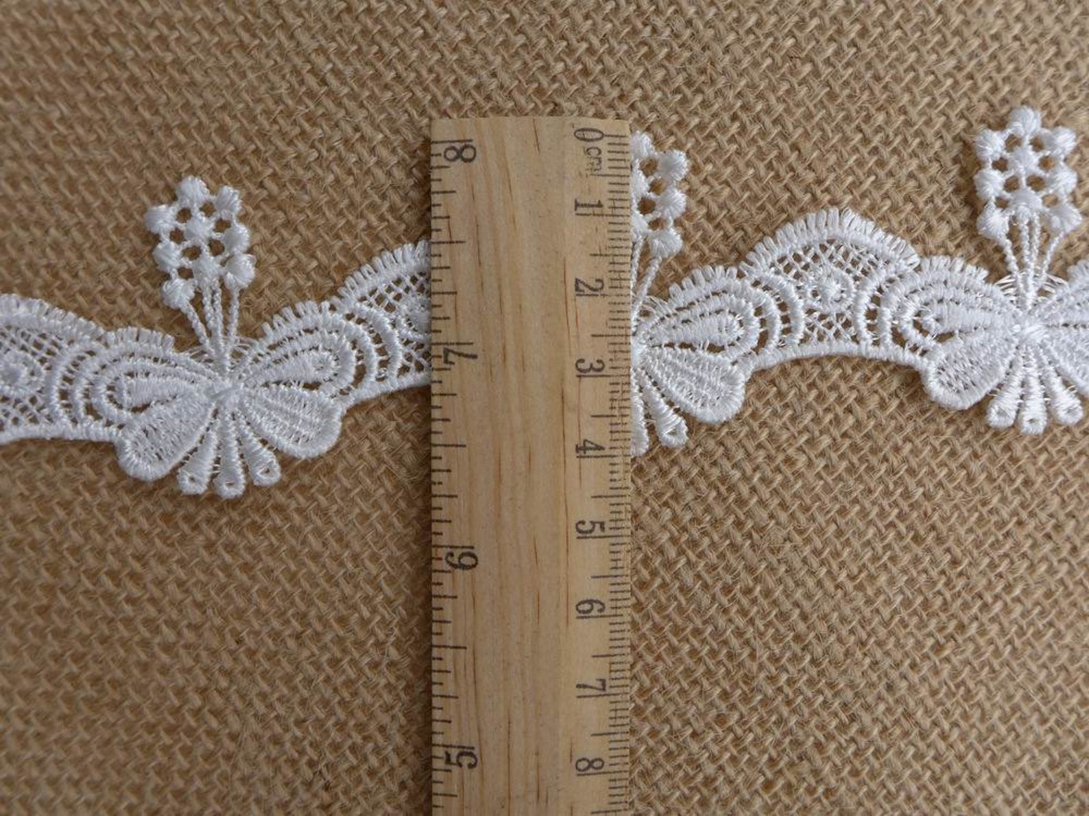 White Lovely Butterfly Lace Trim Venice Lace Butterfly - Etsy
