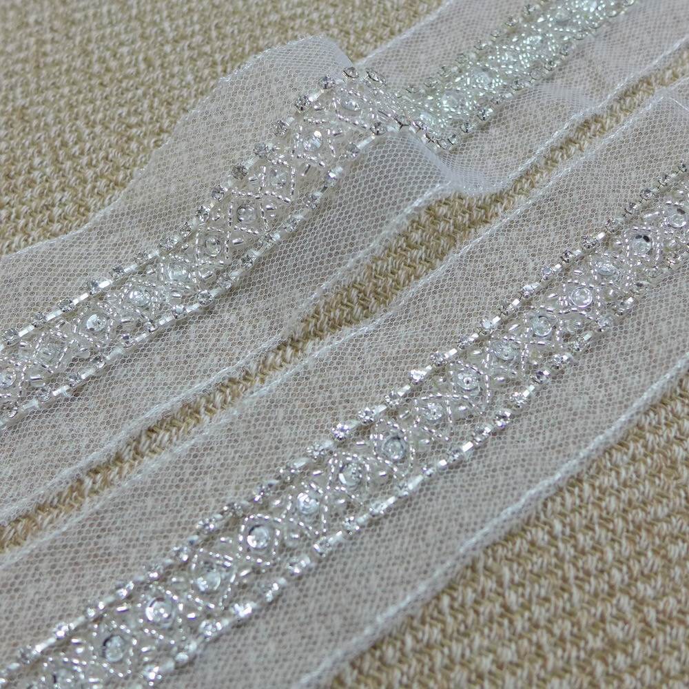 ONE Yard Shiny Rhinestone Beaded Trim for Bridal Sash Wedding - Etsy