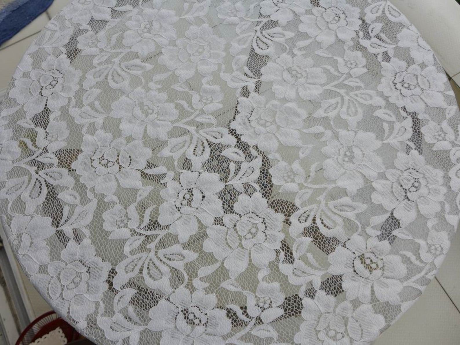 Off White Stretch Fabric Charming Rose Elastic Lace Fabric for - Etsy