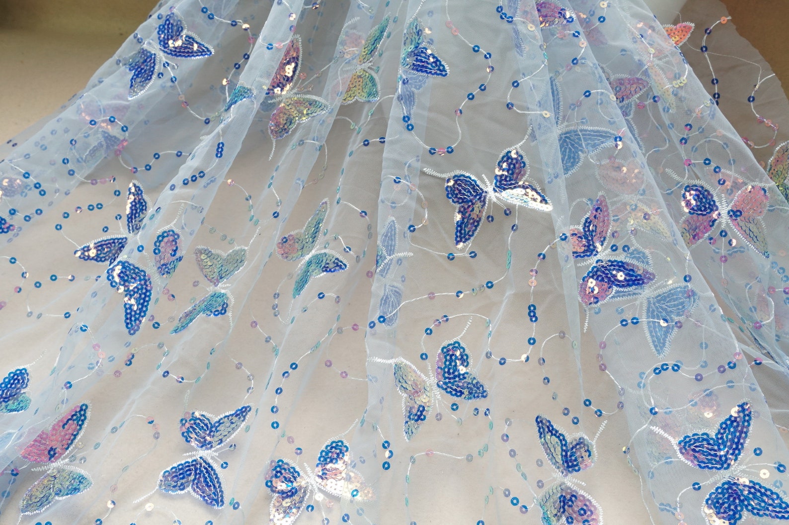Butterfly Fabric Soft Tulle Butterflies Embroidered Lace - Etsy