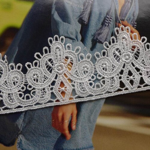 Cotton Lace Fabric With Retro Floral Natural Cotton Lace - Etsy