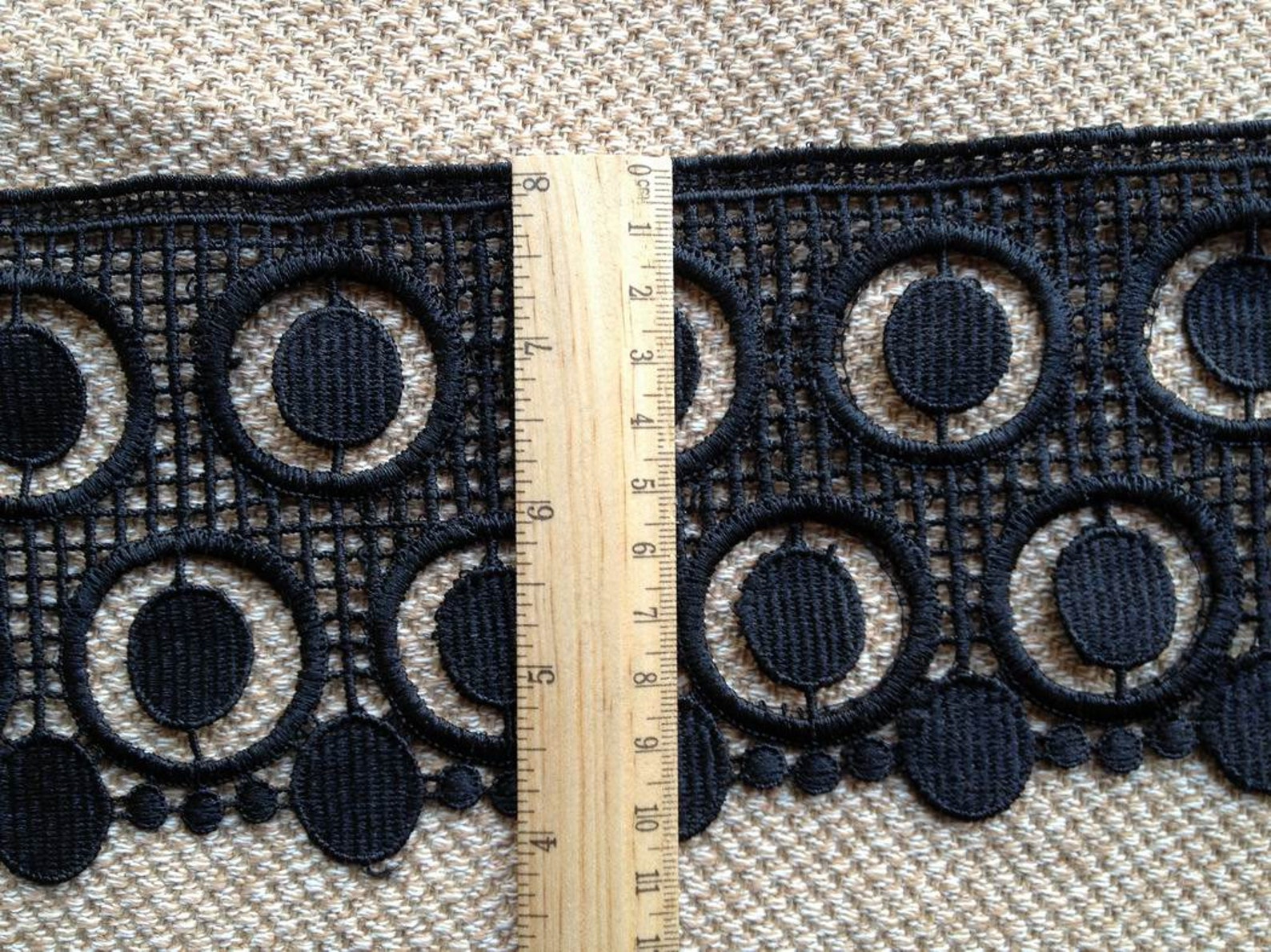 Graceful Circle Lace, Vintage Black Lace Trim, Black Lace Dress, 13cm ...