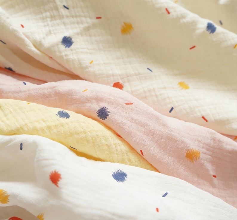 Colorful Polka Dot 100% Cotton Fabric, Crepe Fabric for Kids Dress ...