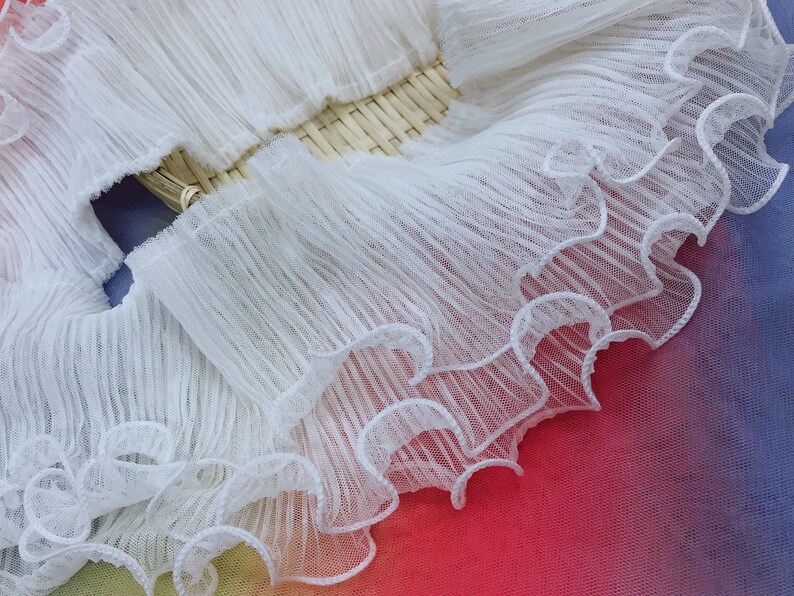 Multi-layered Ruffled Trim Off white Stretch Ruffled Lace | Etsy
