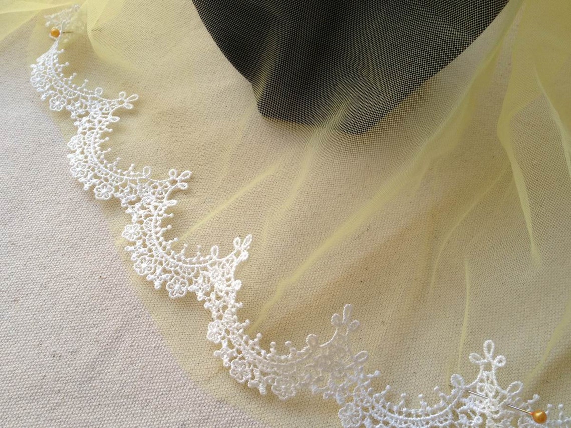 Ivory Lace Trim Victorian Lace Ivory Bridal Veils Lace | Etsy