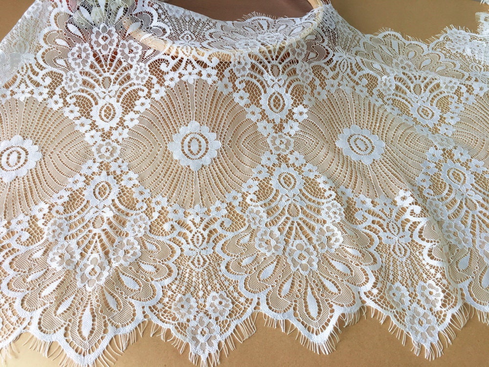 Beautiful Scalloped Lace Soft Chantilly Lace Trim Black / Off | Etsy