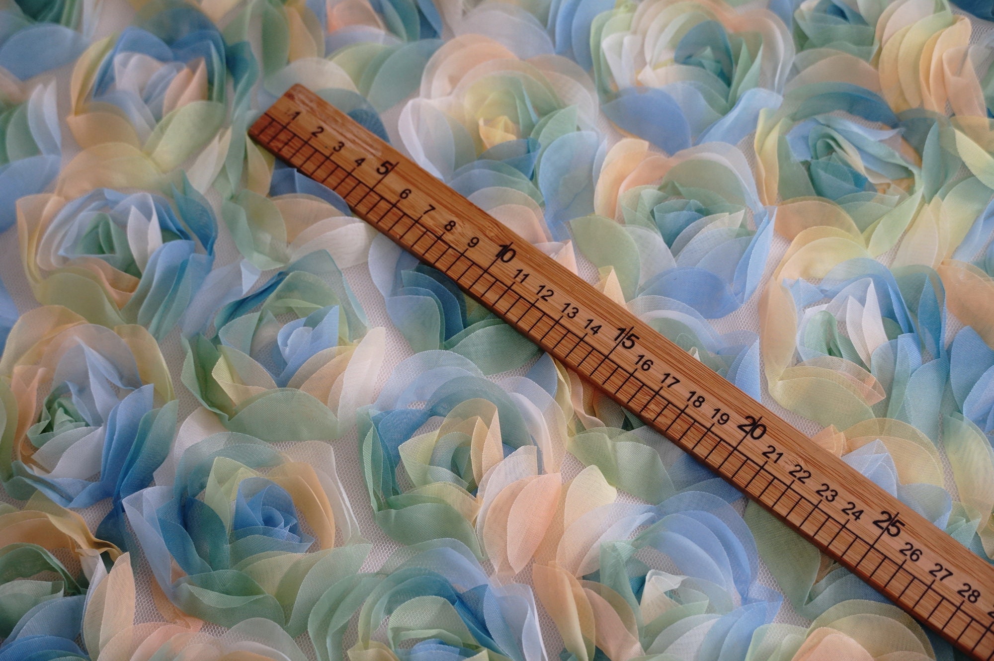 Gorgeous 3D Chiffon Roses Colorful Flower Embroidery Wedding | Etsy